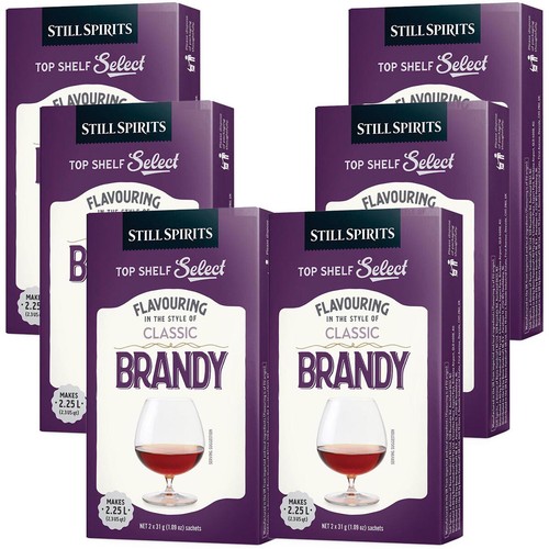 6 xStill Spirits Top Shelf Select Brandy Essences 2 Sachet Make 2.25L ...