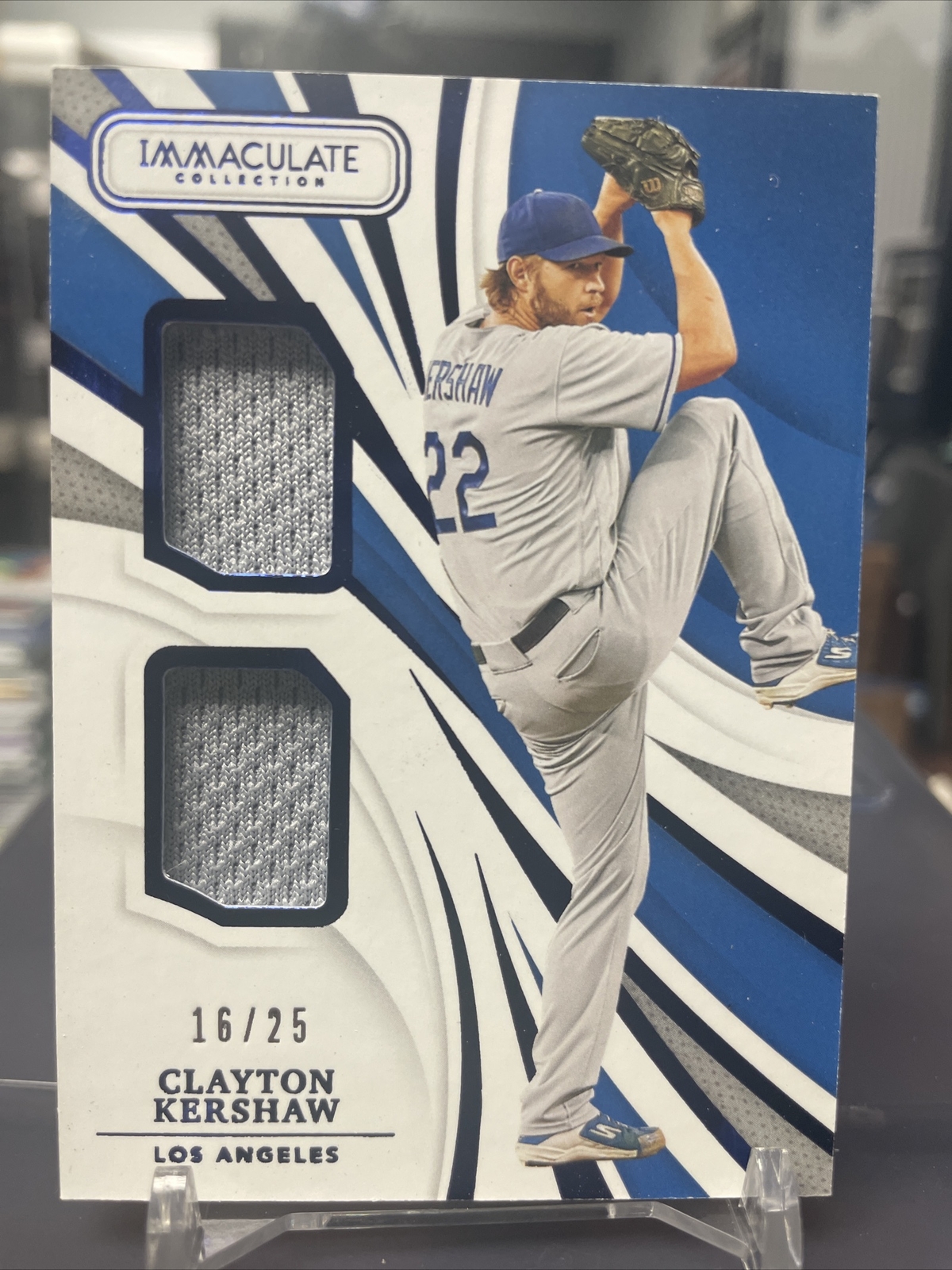 2021 Panini Immaculate Clayton Kershaw Dual Patch Shadow Box 16/25 | eBay