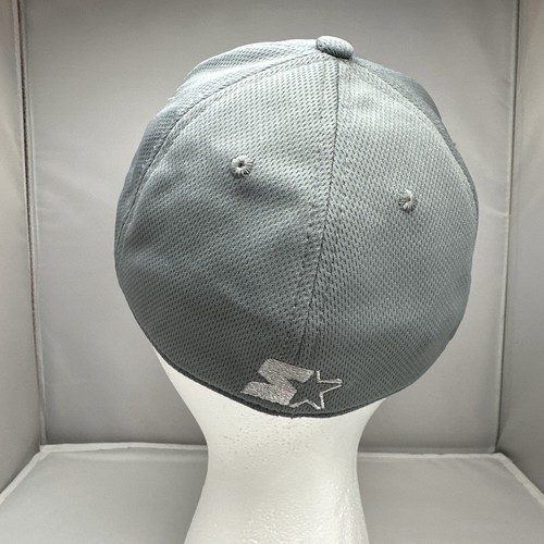 Starter Brand Hat Cap Gray Black Two-Tone Fitted Stretch OSFA Classic ...
