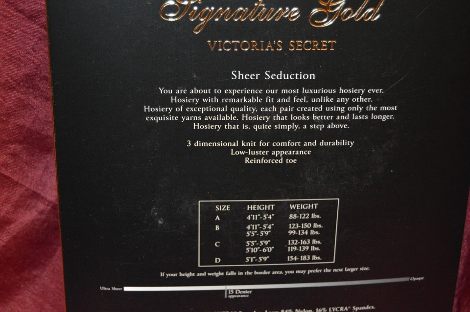 Victoria's Secret Signature GOLD LACE TOP Stockings for Garter pick Sz ...