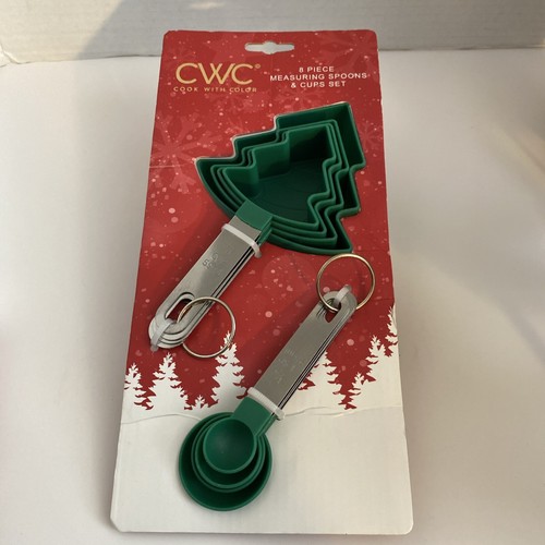CWC Cook with Color Green 8 Piece Measuring Cup and Spoon Set – Tree ...