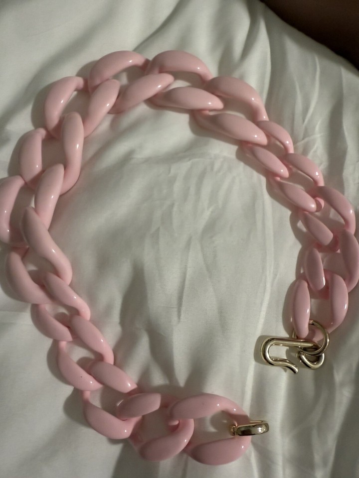 Acrylic Big Curb Blue Light Pink Fat Link Chain Chunky Statement ...