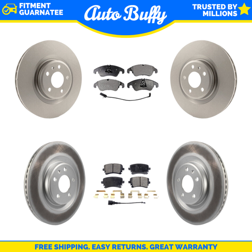 Front Rear Coated Disc Brake Rotors And Ceramic Pads Kit For Audi S4 S5 ...
