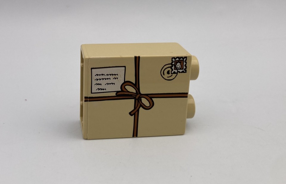 Lego Duplo Building Block Printed Specialty Tan TIED PARCEL w/STAMP ...