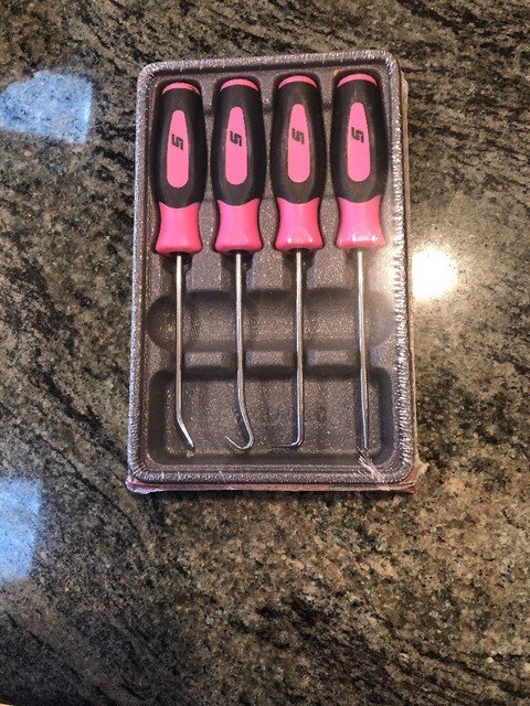 Snap-on Tools USA 4pc Pink Mini Soft Grip Awl Hook Pick Set SGASA204CPM ...
