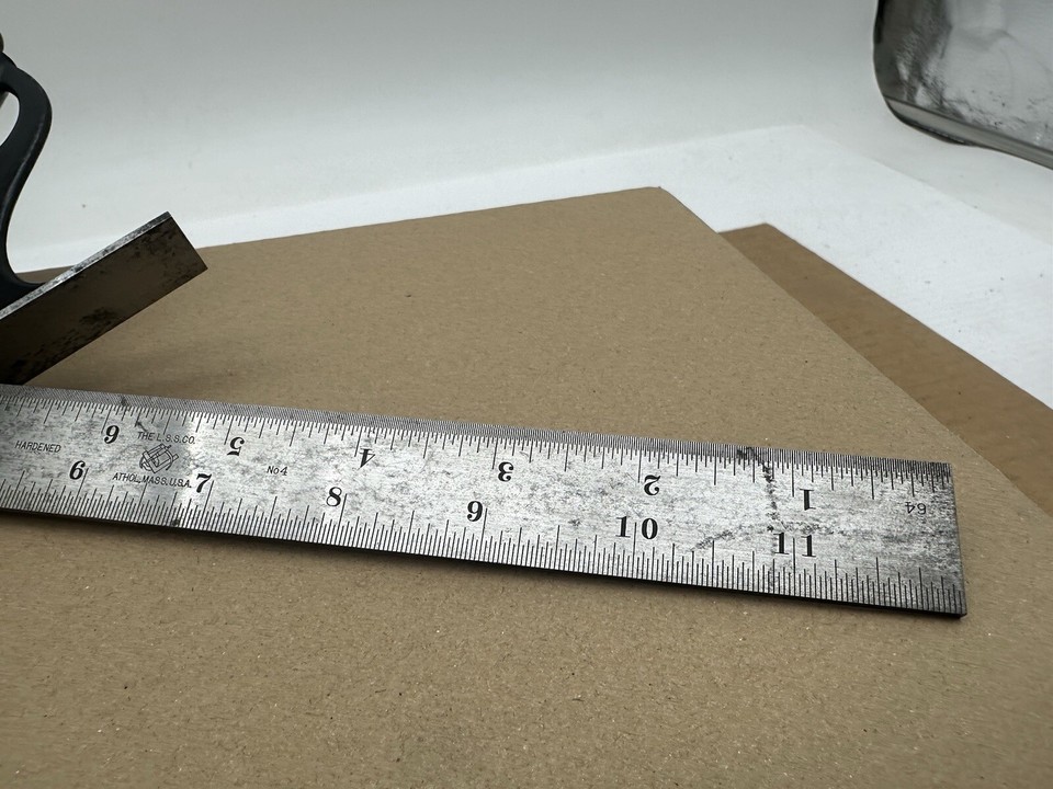 LS STARRETT COMBINATION SQUARE COMPASS 490 CENTER FINDER SCRATCH AWL 4 ...