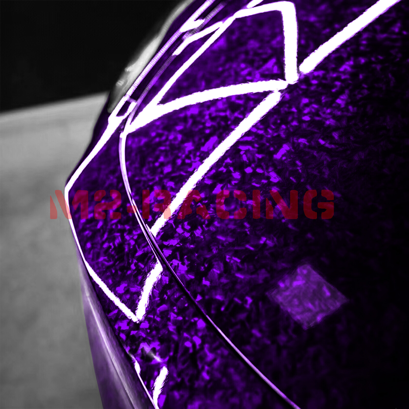 ESSMO PET Marble Forged Gloss Carbon Fiber Royal Purple Vehicle Vinyl ...