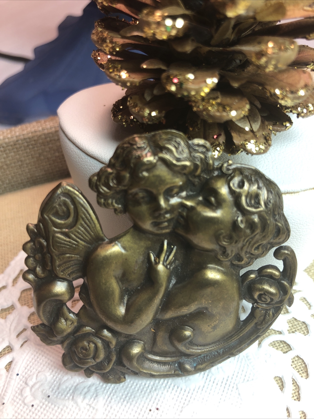 Art Nouveau Style 2 Sweet Young Angels Putti Cupid Surrounded By ...