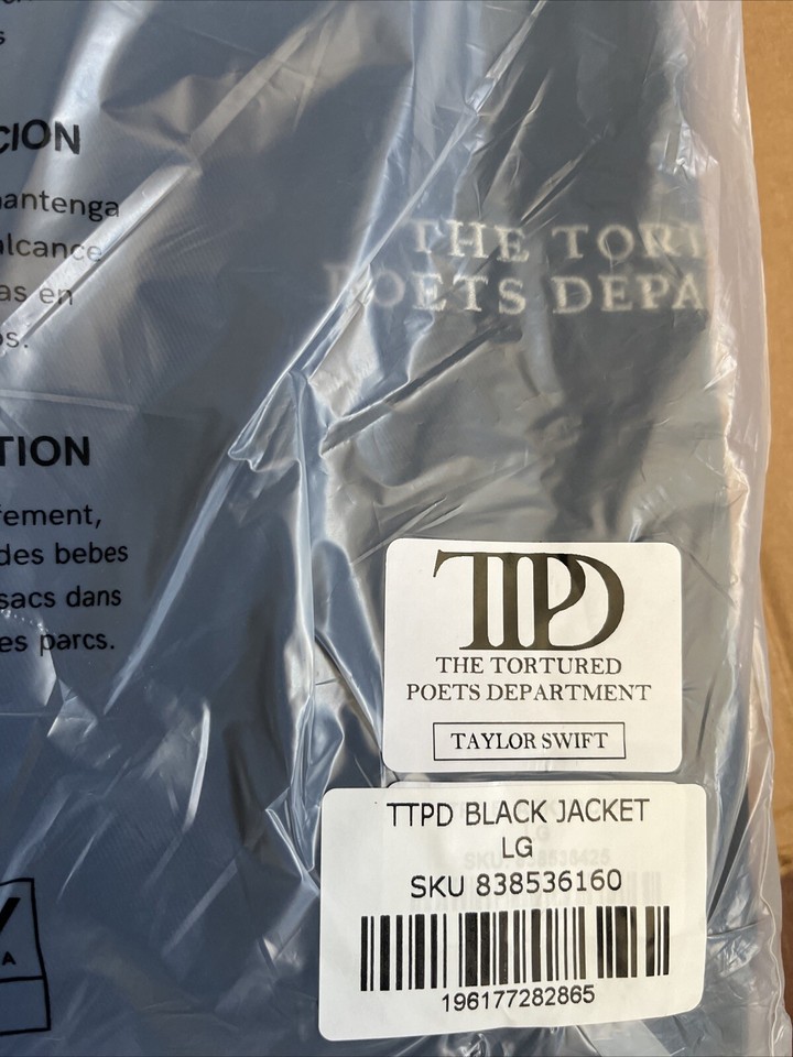 Taylor Swift The Tortured Poets Department TTPD Black Jacket Patch Set ...