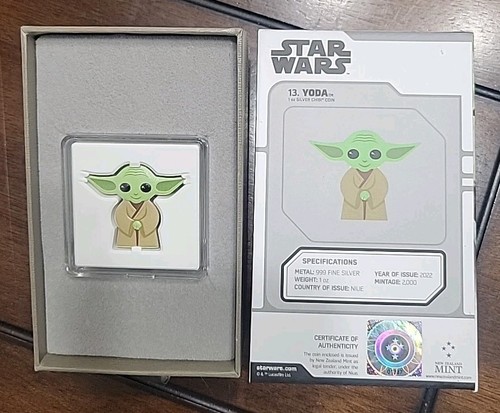 2022 Niue Star Wars Yoda 1 Oz .999 Fine Silver Chibi Coin New Zealand ...