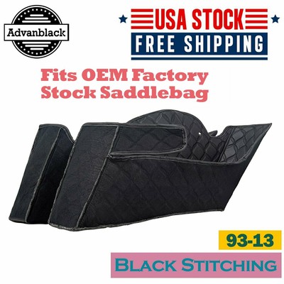 Black Stitch Saddlebag Liners For 1993-2013 OEM Factory Hard Saddlebags ...