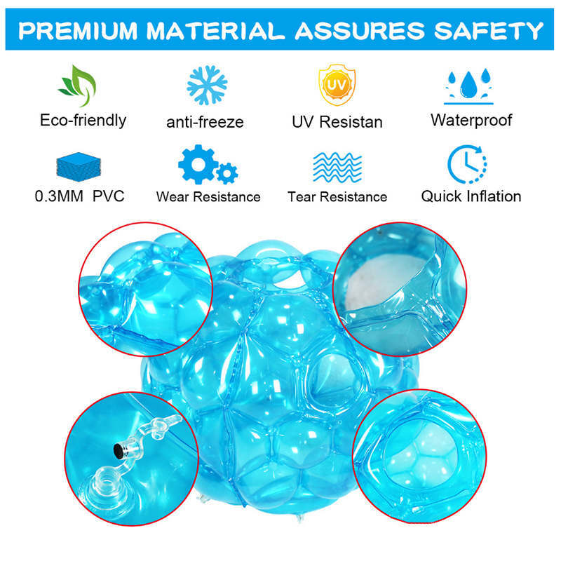 2PCS 60cm Inflatable Body Bubble Bumper Ball Wearable PVC Bopper Zorb ...