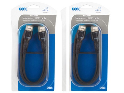 COX High Speed HDMI Cables 3 ft 6 ft 12 ft HDMI to HDMI Locking ...