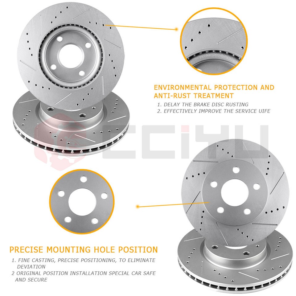 Front Drilled Brake Rotors Fits Infiniti G35 G37 M35 M37 Nissan Murano ...
