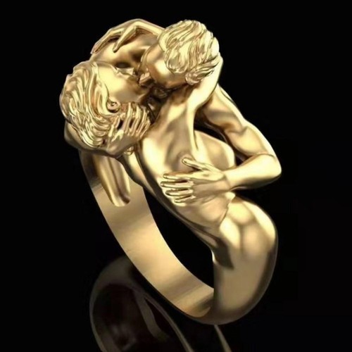 Adam And Eve Carved Fashion Retro Embrace Rings Sculpture Ring Couple Kiss Love | eBay Australia