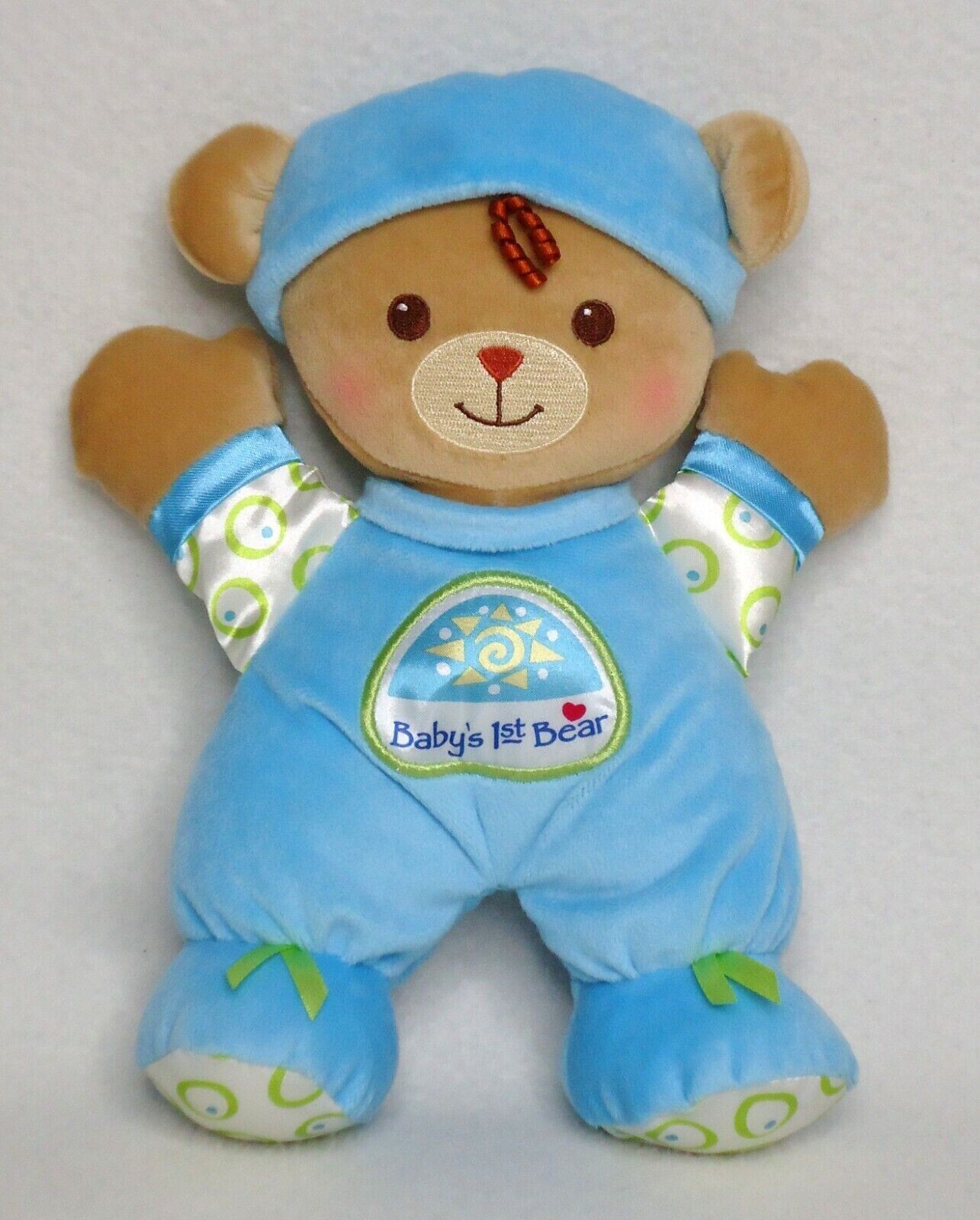 Fisher Price Baby's 1st Bear Teddy Blue Plush Stuffed Rattle Toy | eBay