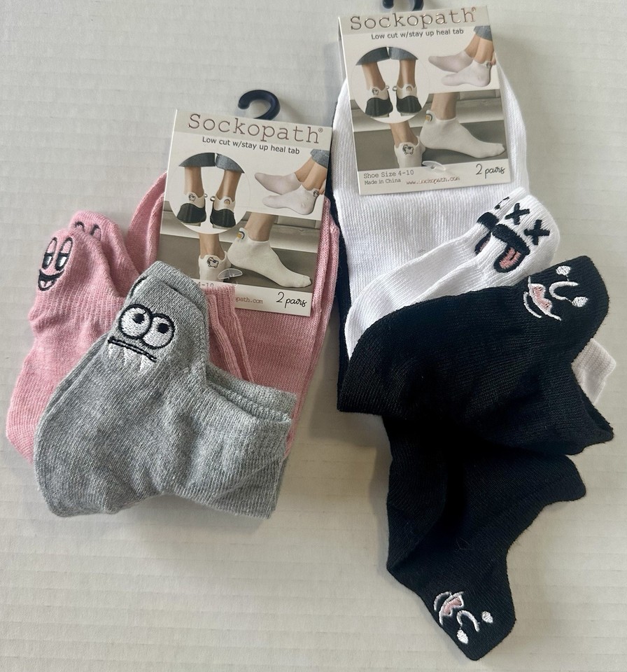 Sockopath low cut w/ stay up heal tab socks 4 pair size 4-10 | eBay