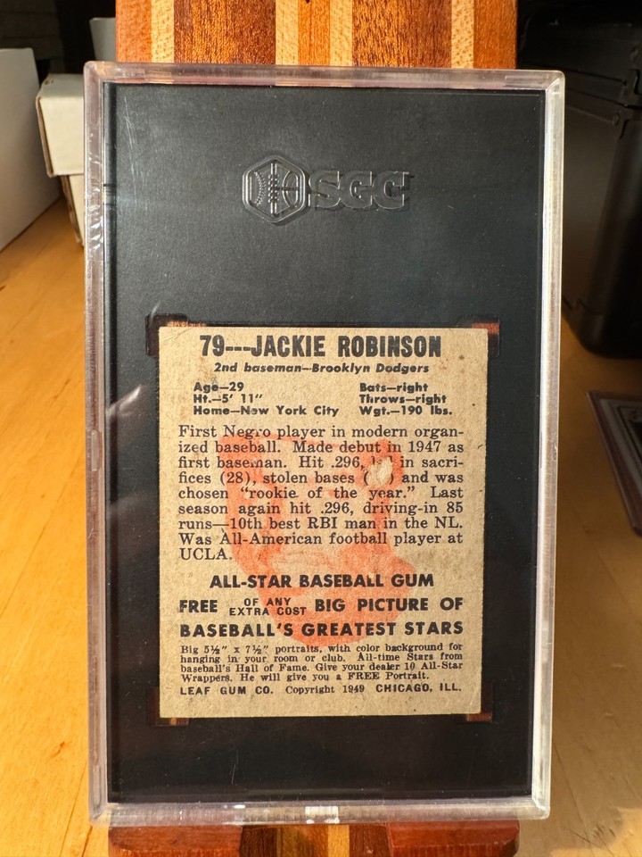 Jackie Robinson 1948 Leaf #79 Rookie RC SGC A VERY SHARP! Recolored on ...