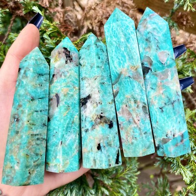 Amazonite Crystal Wand Obelisk Chakra Healing Witch Tower Point Home ...