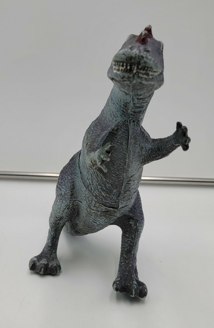 Vintage Jurassic Chinasaur Ceratosaurus Plastic Dinosaur Toy Blue Made ...