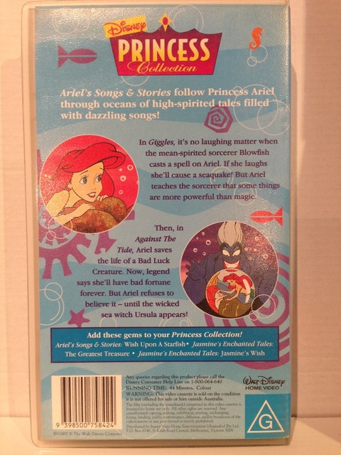 Disney Princess Collection Volume 2 Ariel's Songs & Stories VHS Video ...