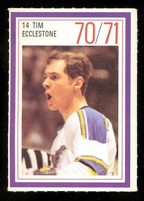 1970-71 ESSO POWER PLAYERS NHL 14 TIM ECCLESTONE NM ST LOUIS BLUES ...
