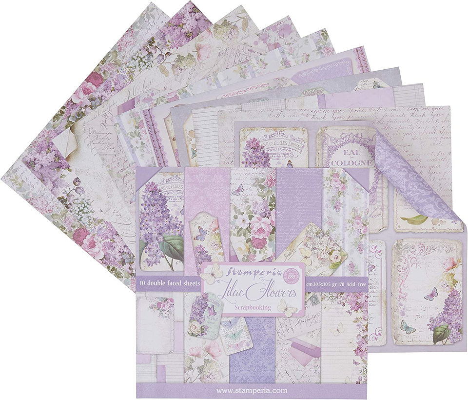 Stamperia Double-sided Paper Pad 12"x12" 10/pkg-lilac 10 Designs/1 Each ...