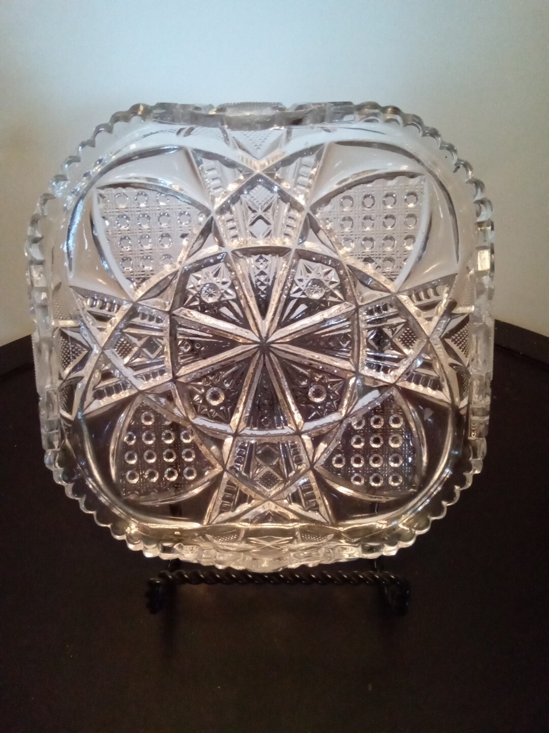 Antique EAPG square PLATE/DISH sunbeam Pattern McKee Bros 1898 EAPG ...