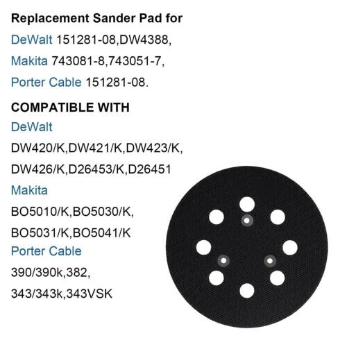 2-PC Replacement Hook and Loop Sander Pad for DeWALT DW421 DW423 D26453 ...