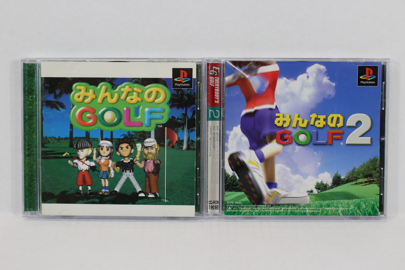 Lot of 2 Minna no Golf 1 2 Everybody's Golf PS1 PS PlayStation 1 Japan ...