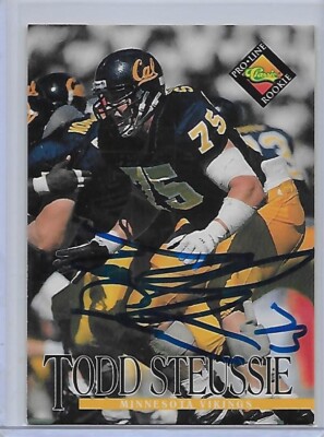 Football Card IP auto TODD STEUSSIE Minnesota Vikings 1995 Classic Pro ...