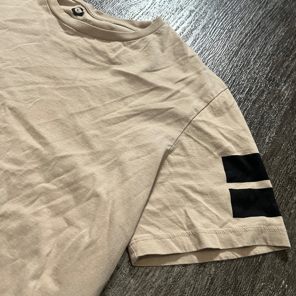 JACK JONES CORE Mens Tan Crew Neck T Shirt Short Sleeve Graphic Stripes ...