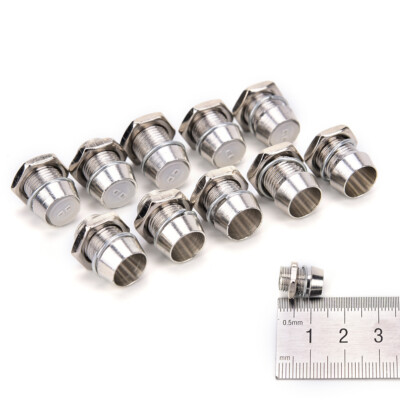 10X 5mm LED Lamp Base Holder Silver Color sets Panel Thread Mount ...