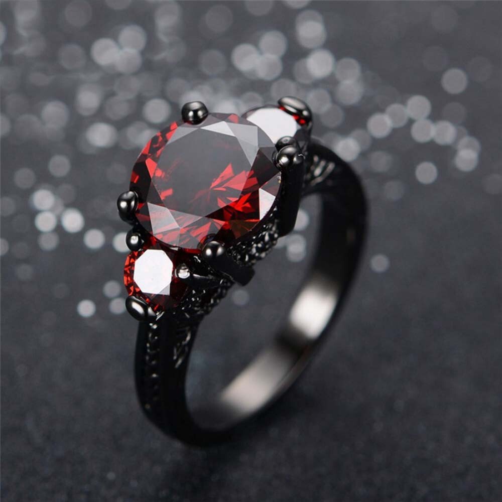 Black And Red Engagement Rings