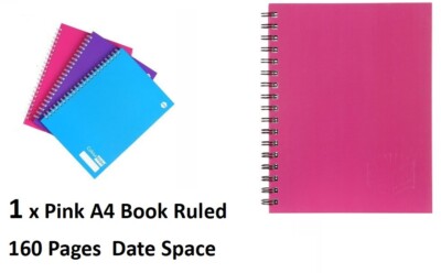 Marbig Colourhide 1809009 Pink A4 Hardcover Notebook Ruled 160 Pg Twin ...