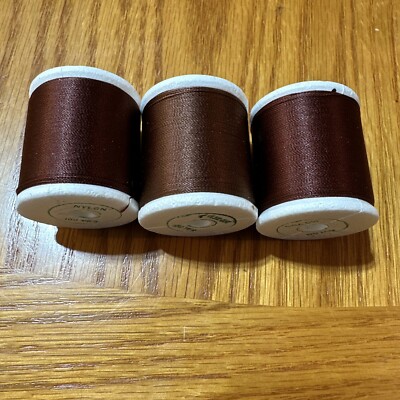 3 Spools Gudebrod Rod Building Thread 521 B 396 Dark Brown 100 Yds ...