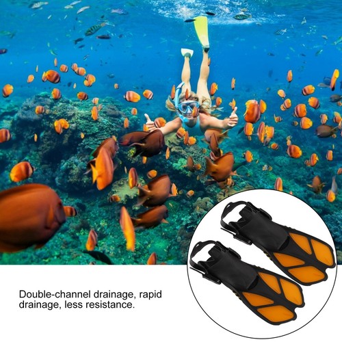 2pcs Adjustable Snorkel Fins Soft TPR Open Heel Long Diving Flippers ...