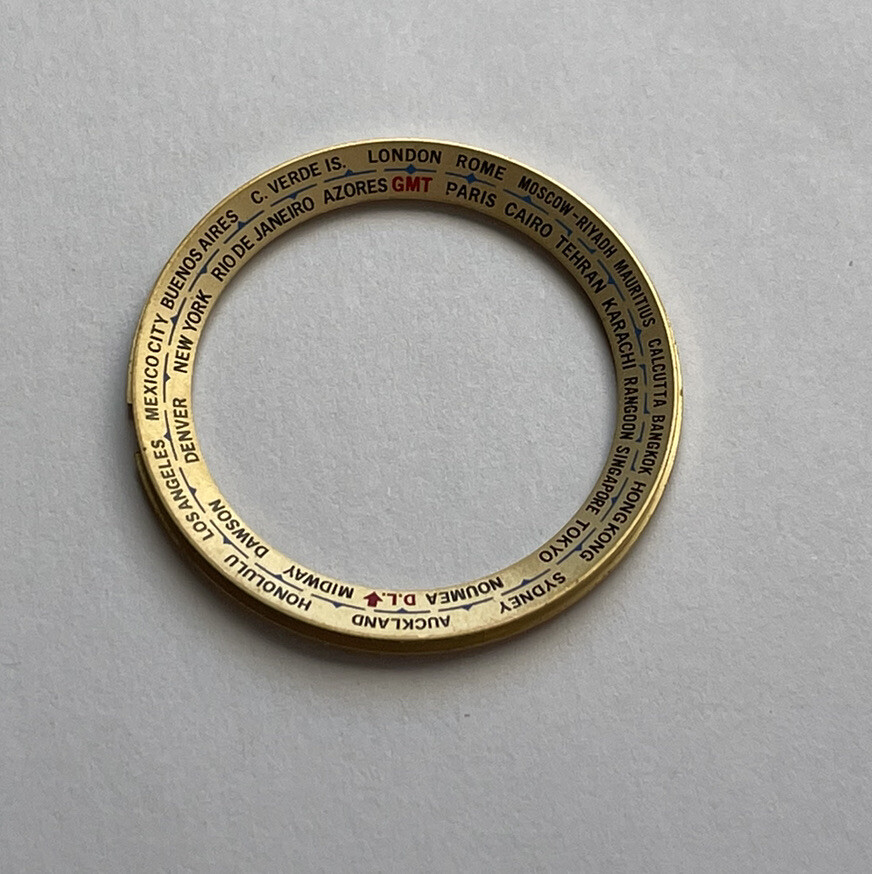 Genuine Seiko 6117-6409 World Time GMT Yellow Inner Bezel Ring Part ...