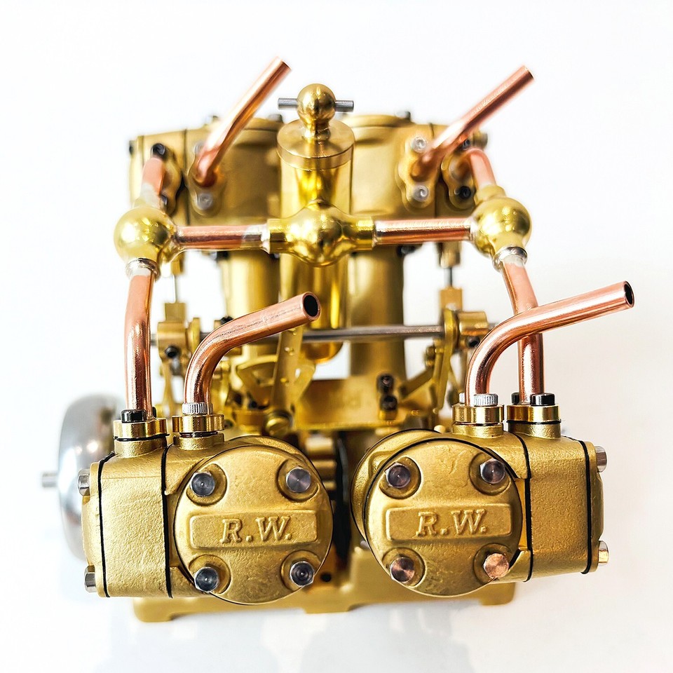 V4 Brass Steam Engine CNC 0.05HP 2800RPM - High-Torque RC Boat ...