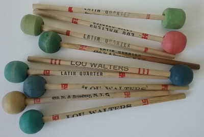 Lou Walters Latin Quarter New York Wooden Souvenir Drum Stick Table ...