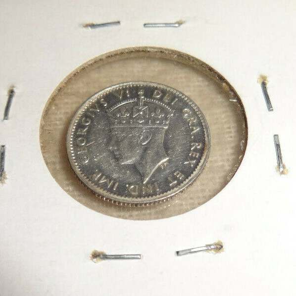 1945 Five Cents 5 Nickel Newfoundland Canadian Canada .800 Silver Coin ...