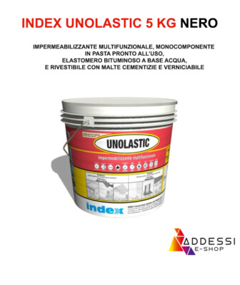 INDEX Unolastic Impermeabilizzante monocomponente colore NERO Kg 5 | eBay