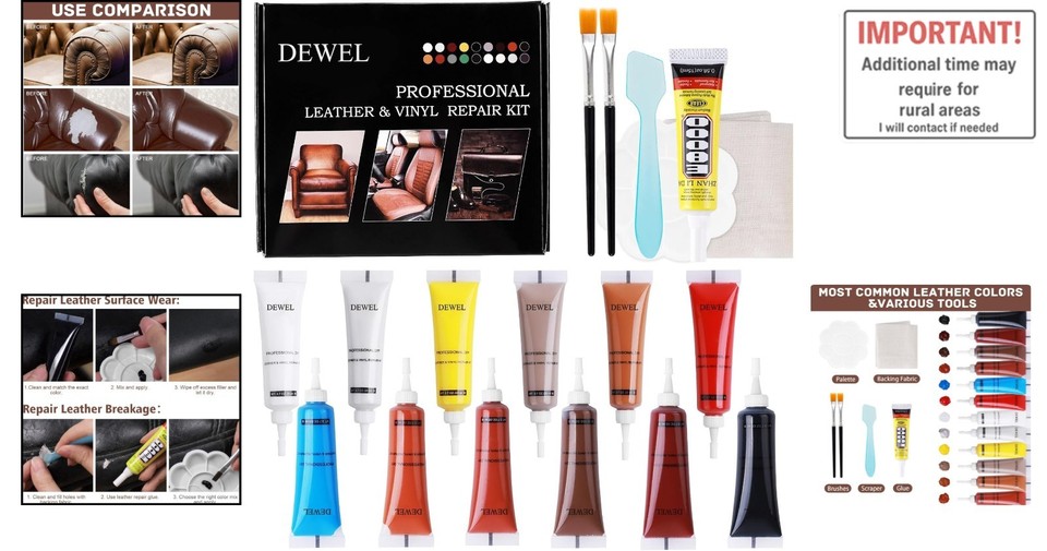 Professional Vinyl & Leather Repair Kit: Restore Scratches & Burns ...