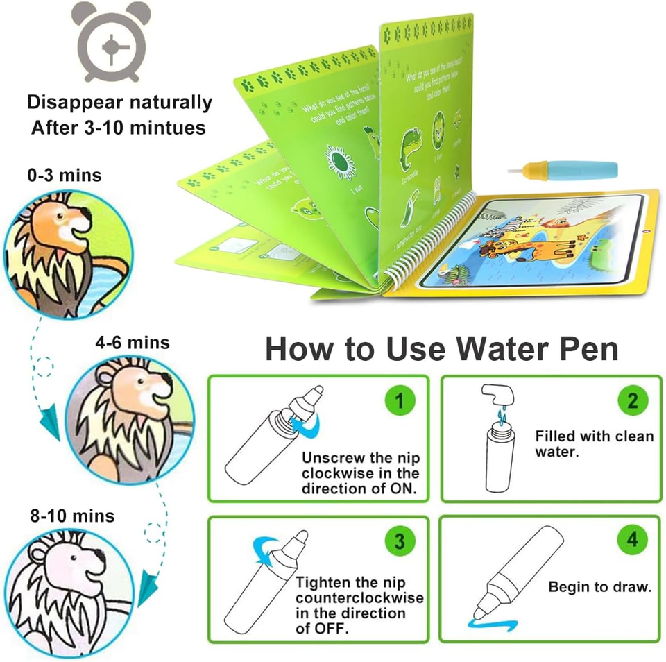 Water Drawing Books 3Pack, Mess-Free Coloring Books for Toddlers, Water ...