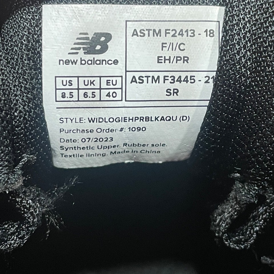 New Balance Logic Women’s Work Shoes 8.5 Wide Black Aqua Toe Protect ...