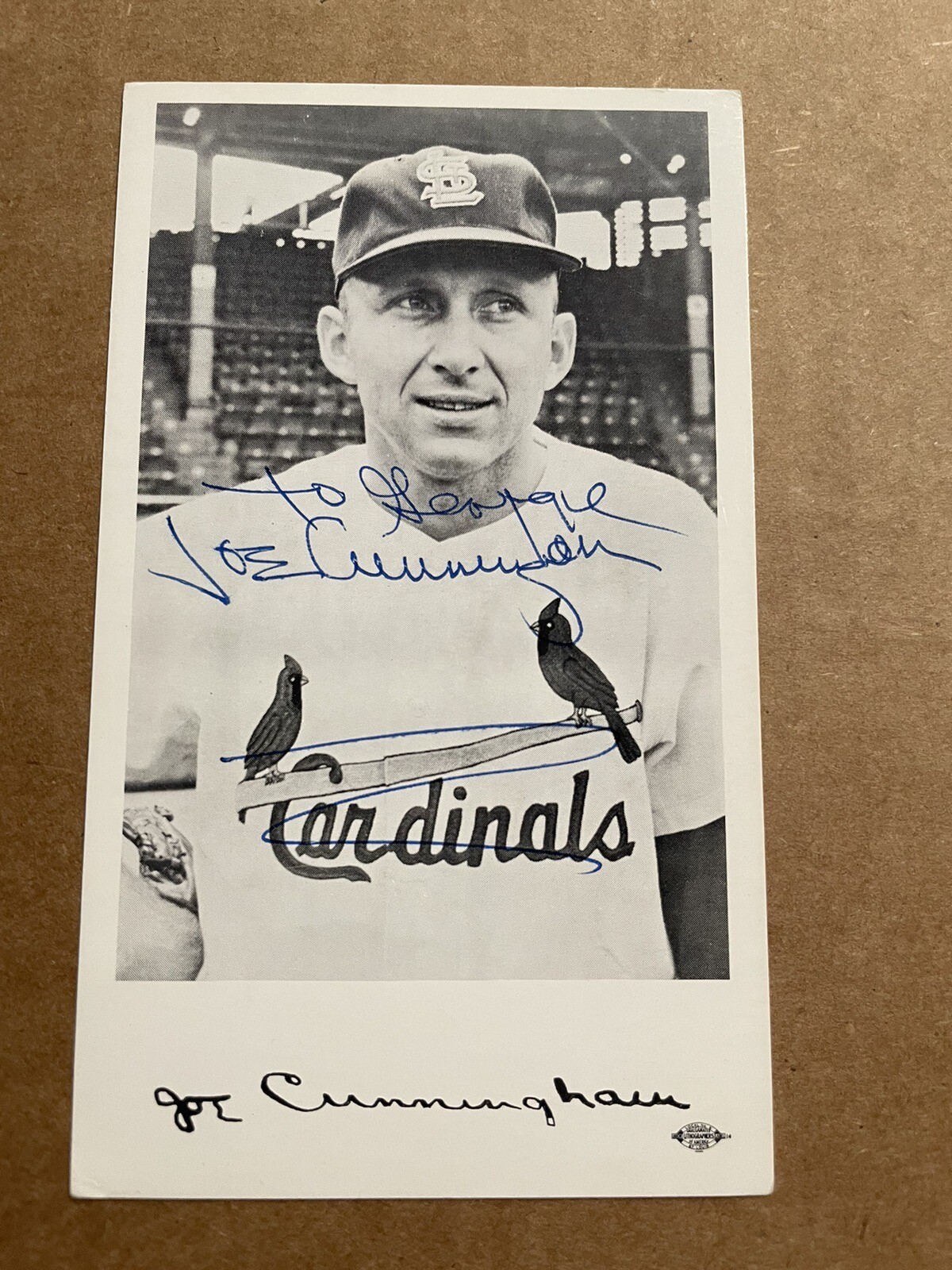 JOE CUNNINGHAM St. Louis Cardinals Signed Team Issue Postcard | eBay