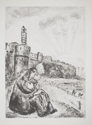 Marc CHAGALL: David Mourning The Death Of His Son, Signed Heliogravure ...