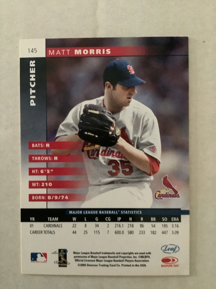 2002 Leaf Press Proofs Red Baseball Card #145 Matt Morris Cardinals | eBay