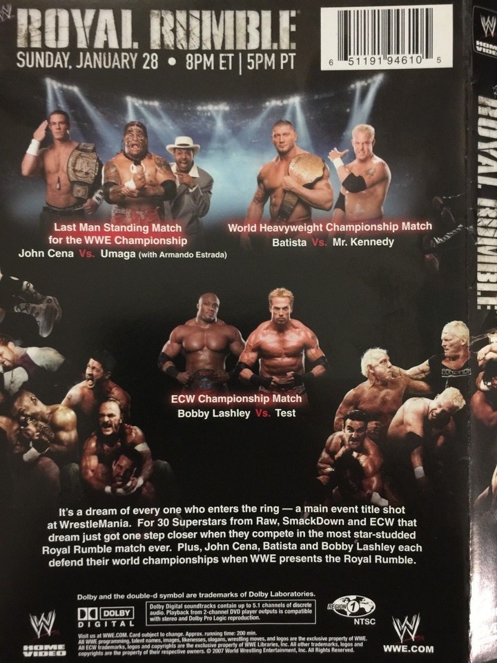 Royal Rumble 2007, DVD, NO Bonus Disc, | eBay