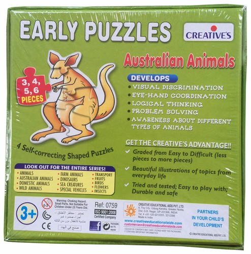 Early JIGSAW Puzzle AUSTRALIAN ANIMALS Educational TODDLER PRESCHOOL ...